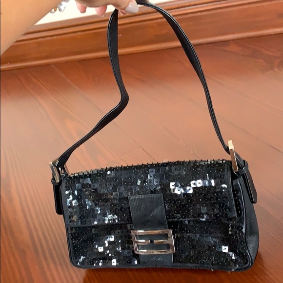 Bags | Black Sequin Going Out Purse | Poshmark